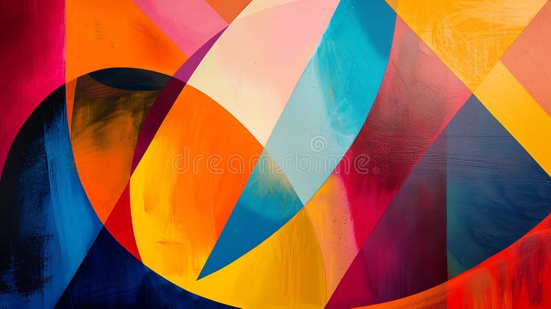 Angular and Curved Shapes Blending Together in a Vibrant, Modern ...