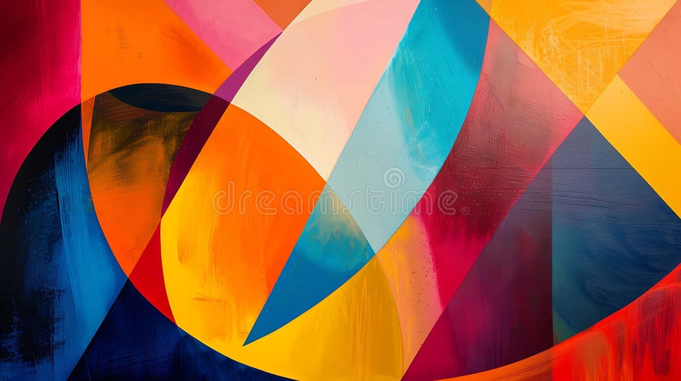 Angular and Curved Shapes Blending Together in a Vibrant, Modern ...