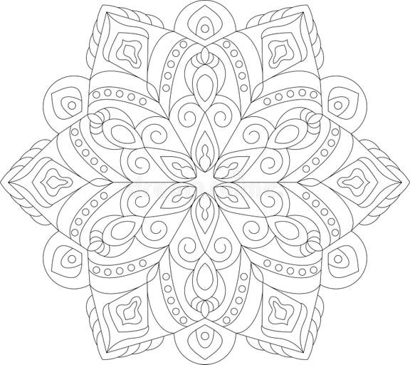 Angular Floral Mandala Vector with Open Space Stock Illustration ...