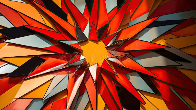 Angular geometric sun stock illustration. Illustration of creativity ...