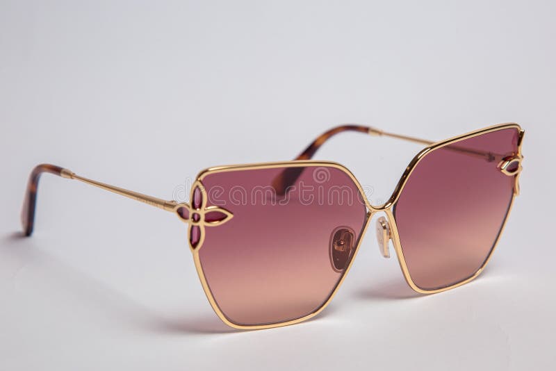 Angular Gold-Framed Sunglasses Stock Illustration - Illustration of ...