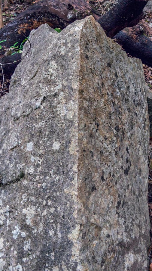 Angular Granite Rock Formation in Forest, Shown Head on To the Corner ...