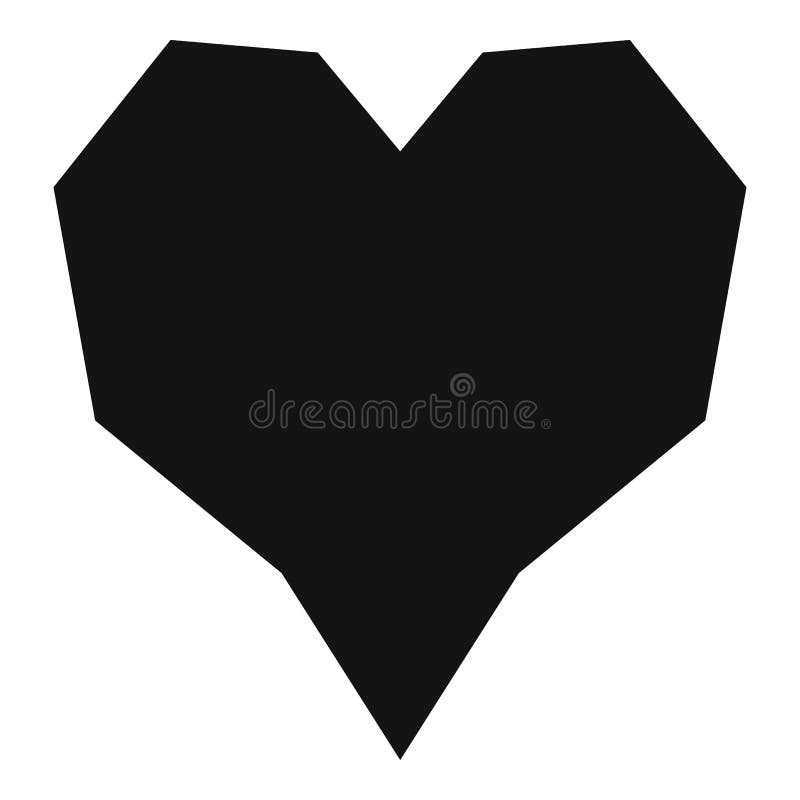 Angular Heart Icon, Simple Style. Stock Illustration - Illustration of ...