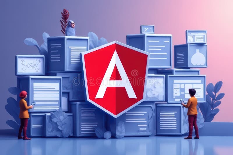 Angular Hosting Web Dev Tool Titles Stock Illustration - Illustration ...
