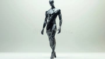 Angular Humanoid Robot in Dynamic Standing Pose Stock Image - Image of ...