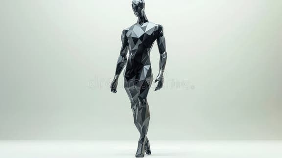 Angular Humanoid Robot in Dynamic Standing Pose Stock Image - Image of ...