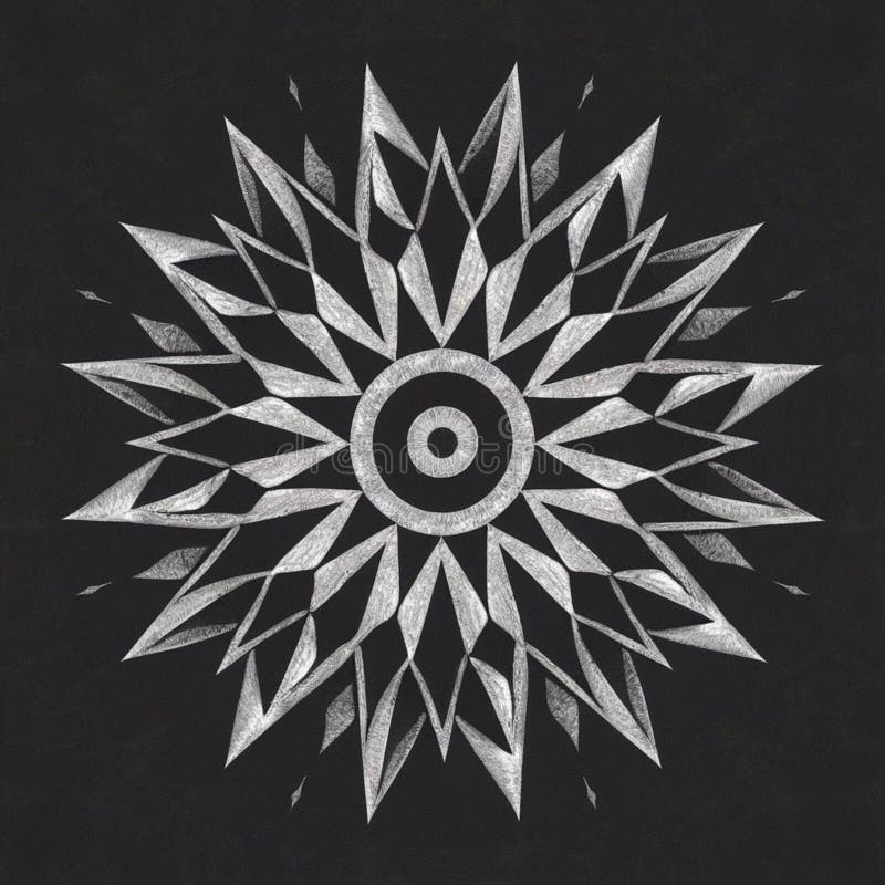Angular Mandala with Sharp, Pointed Elements Forming a Sun-like Pattern ...