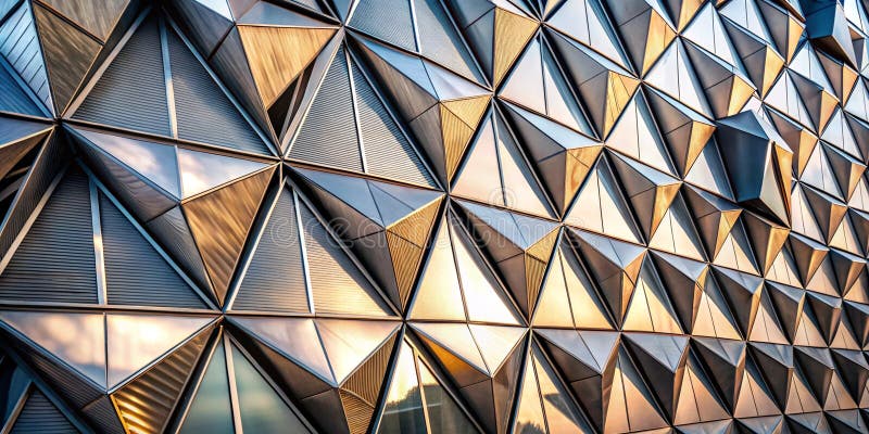 Angular Metal Panels in Geometric Pattern for Modern Architecture Stock ...