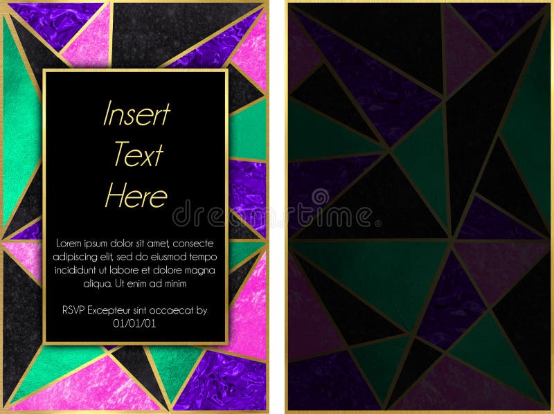Bold and Beautiful Angular Pattern Template with Frame Stock ...