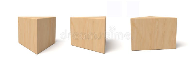 Angular Perspective of Wooden Blocks on White Stock Image - Image of ...