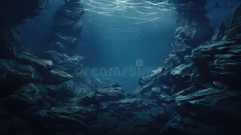 Angular rocks under water stock illustration. Illustration of submerged ...