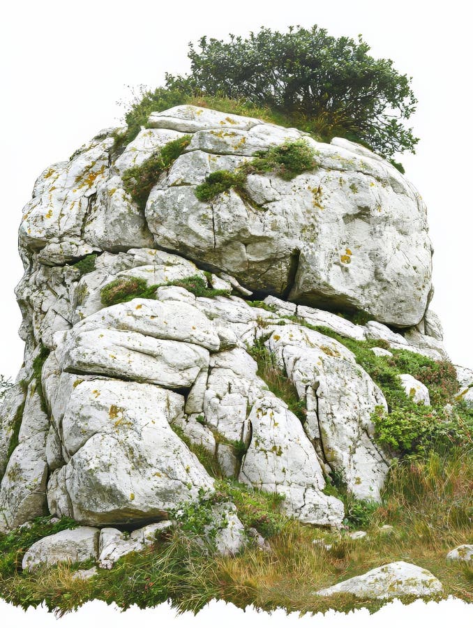 An Angular, Rugged Stone Stands Out Dramatically Against a Plain ...