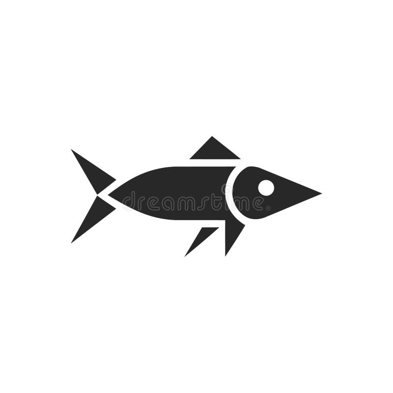 Angular Sharp Fish Icon stock vector. Illustration of sharp - 361759890