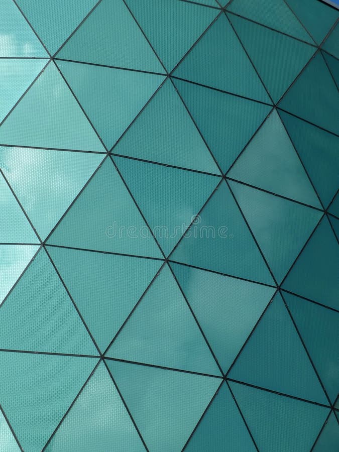 Angular Symmetrical Glass Mirror Cladding on a Modern Structure Stock ...
