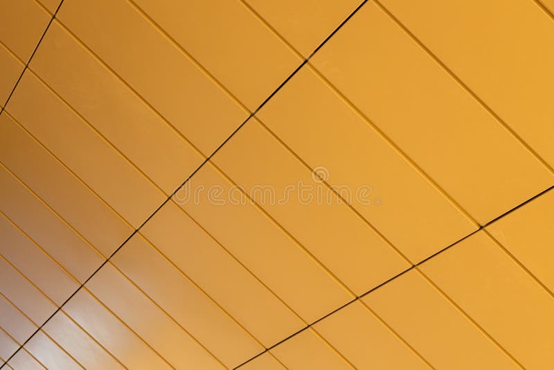 Angular View of Warm Yellow Color Tiled Wall with Perspective Stock ...