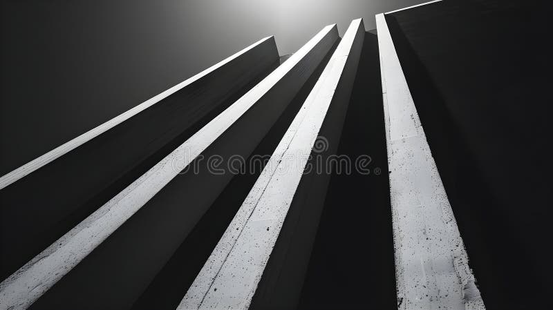 Angular White Lines in Monochrome Composition Generative AI Stock ...