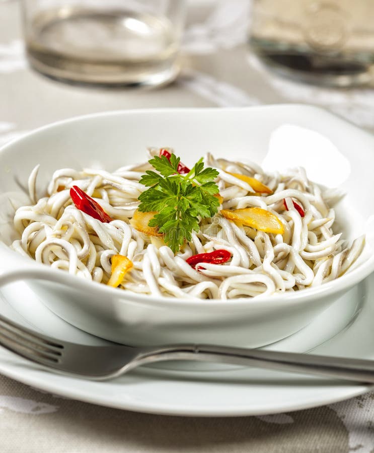 Angulas al ajillo stock photo. Image of cooking, french - 10519500