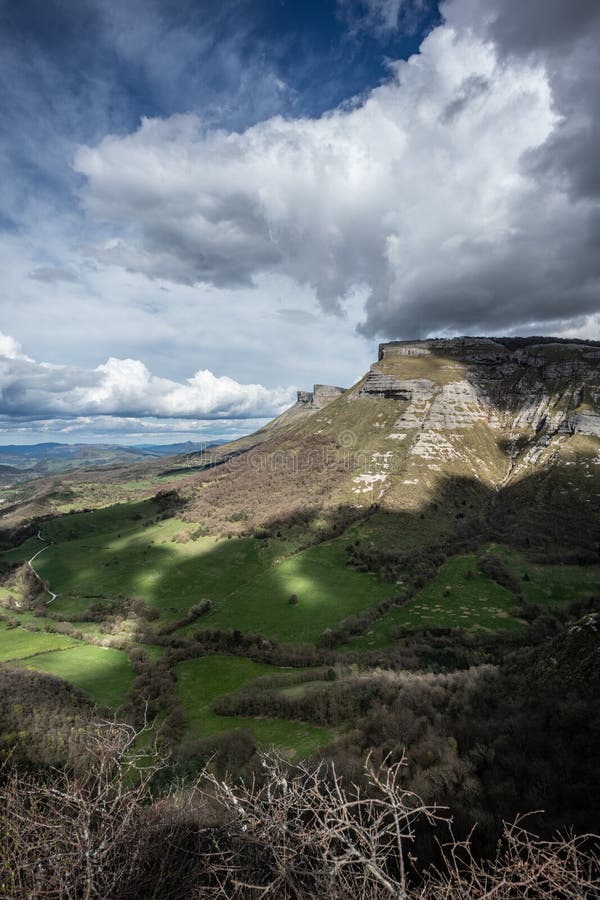 Angulo Valley Mountains Under the Clouds in Burgos Stock Image - Image ...