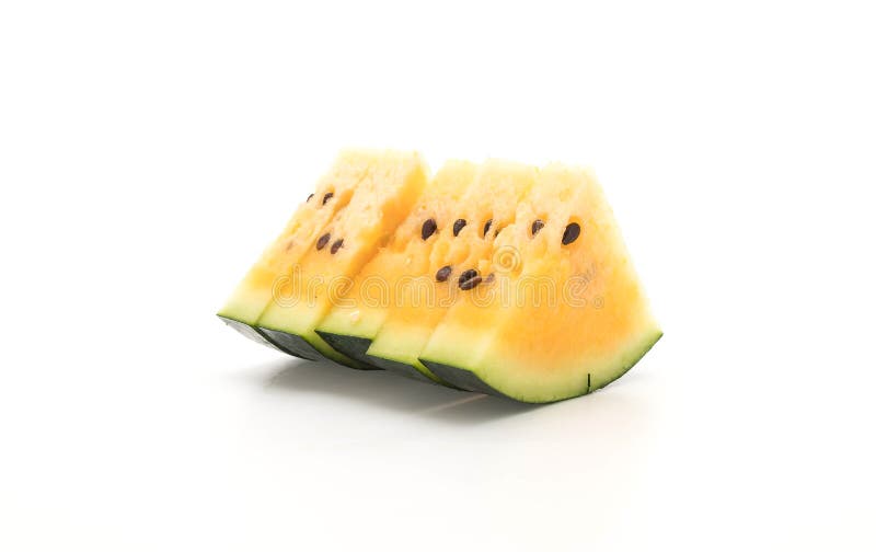 Anguria Gialla Fresca Su Bianco Immagine Stock - Immagine di seme ...