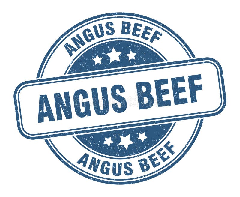 Angus Beef Stamp. Angus Beef Round Grunge Sign Stock Vector ...