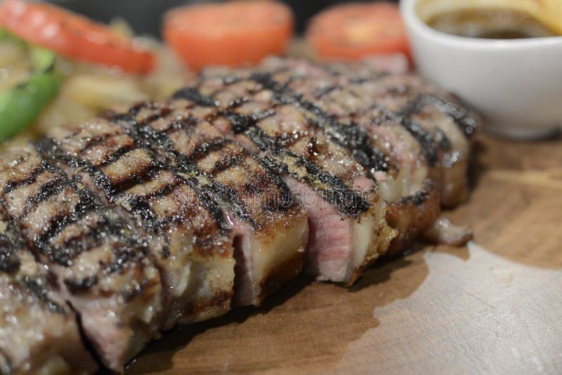 Angus Beef Steak Served with Vegetable. Stock Image - Image of food ...