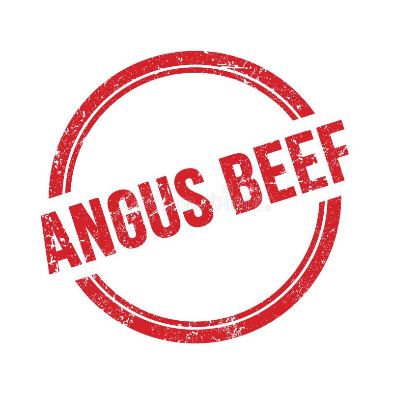 ANGUS BEEF Text Written on Red Grungy Round Stamp Stock Illustration ...