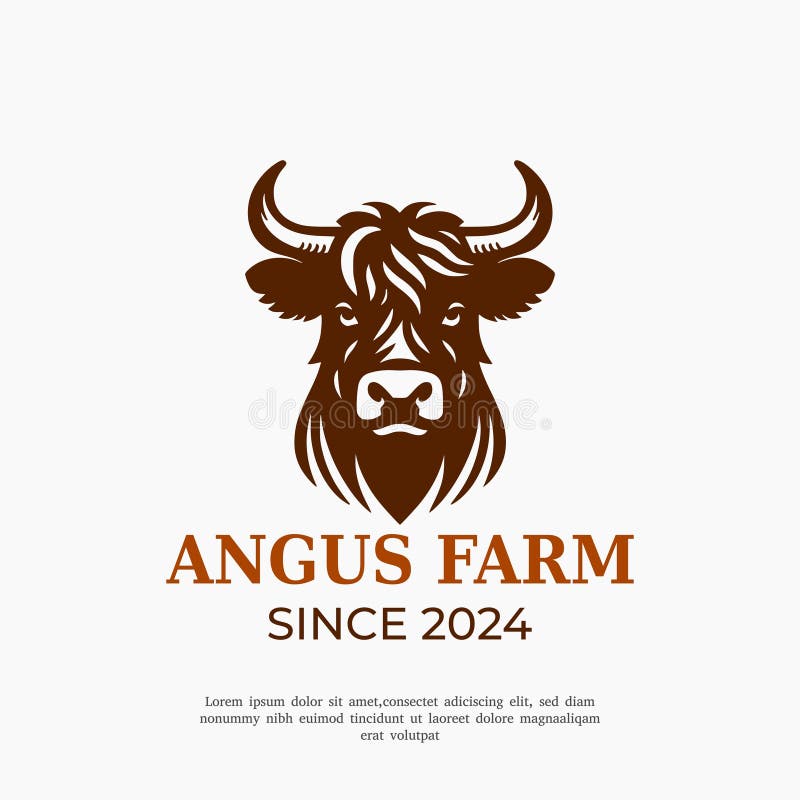 Angus or Cow Farm Logo Design Template a Design Asset that Features a ...