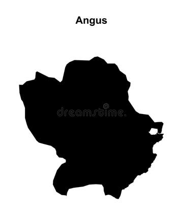 Angus outline map stock vector. Illustration of boundary - 360653609