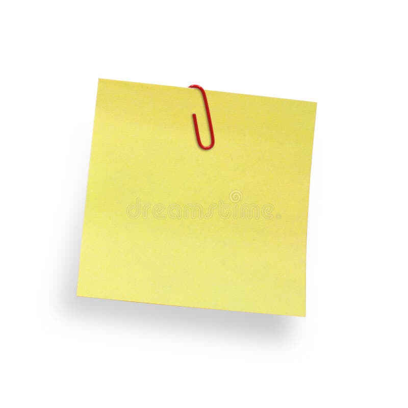 Anhaftende Anmerkung Mit Papierklammer Stockfoto - Bild von papier ...
