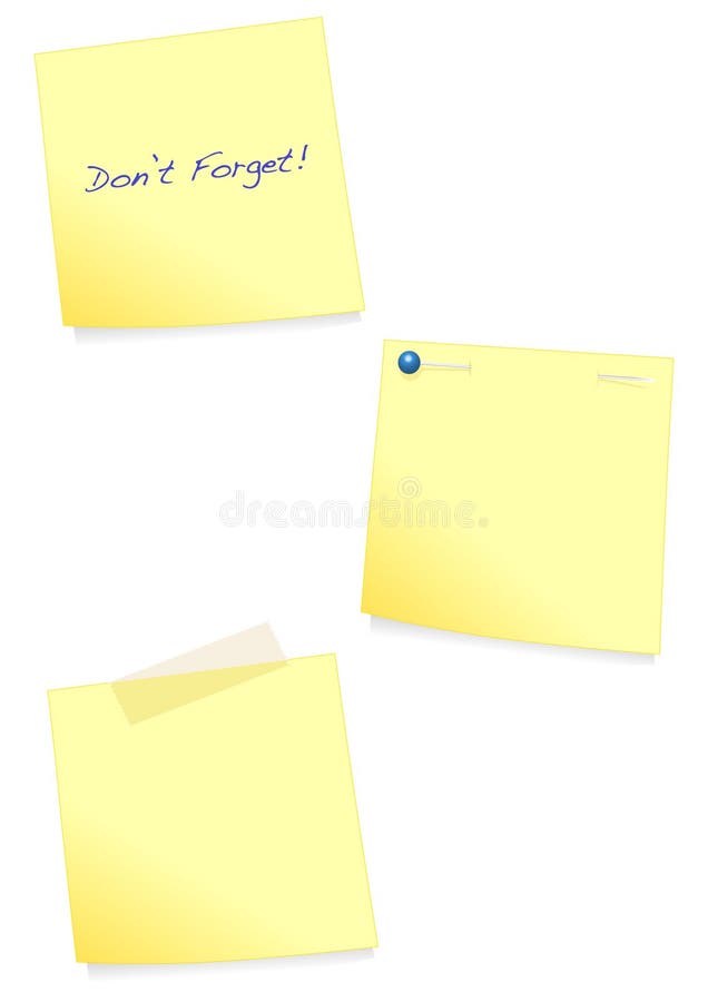 Anhaftende Anmerkungsvektorabbildung Vektor Abbildung - Illustration ...