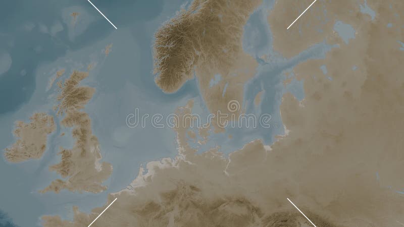 Anholt Island in the Kattegat. Physical Map. Slide Stock Footage ...