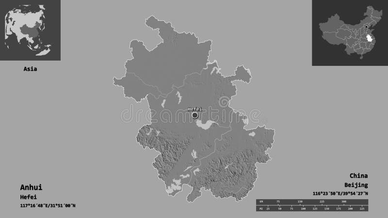 Anhui, Province of China,. Previews. Bilevel Stock Illustration ...