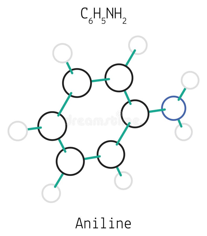 Aniline Phenylamine, Aminobenzene Molecule. Skeletal Formula. Stock ...