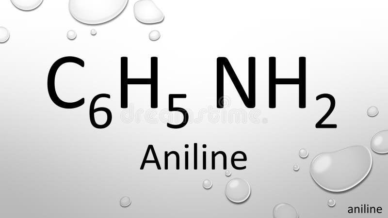 Aniline Chemical Formula on Waterdrop Background Stock Illustration ...