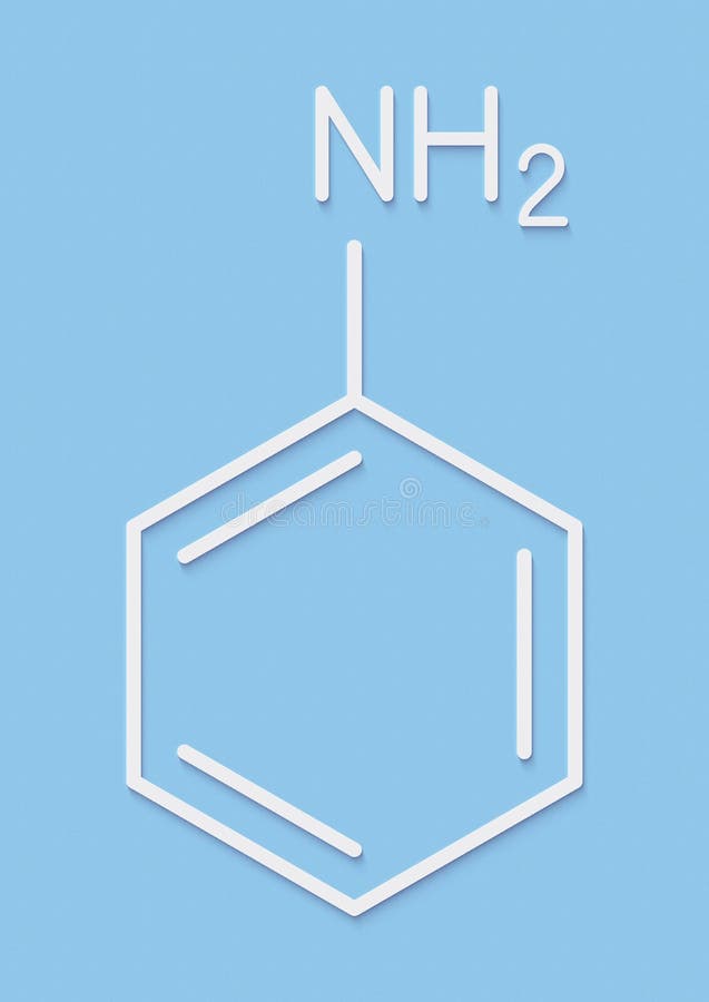 Aniline Phenylamine, Aminobenzene Molecule. Skeletal Formula. Stock ...