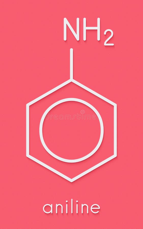 Aniline Phenylamine, Aminobenzene Molecule. Skeletal Formula. Stock ...