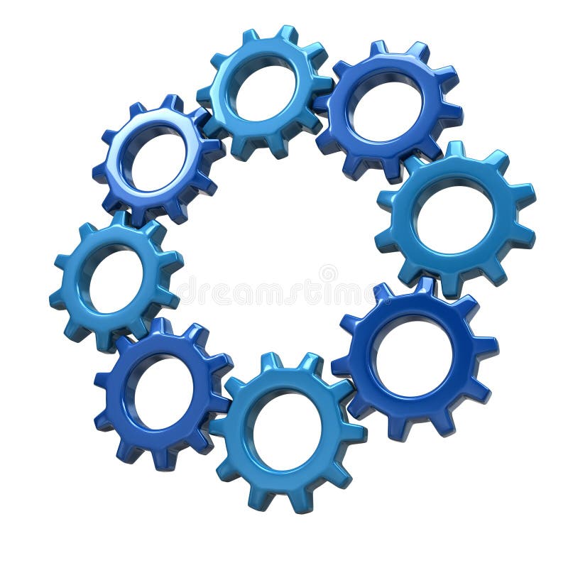 Icono azul del engranaje stock de ilustración. Ilustración de extracto ...