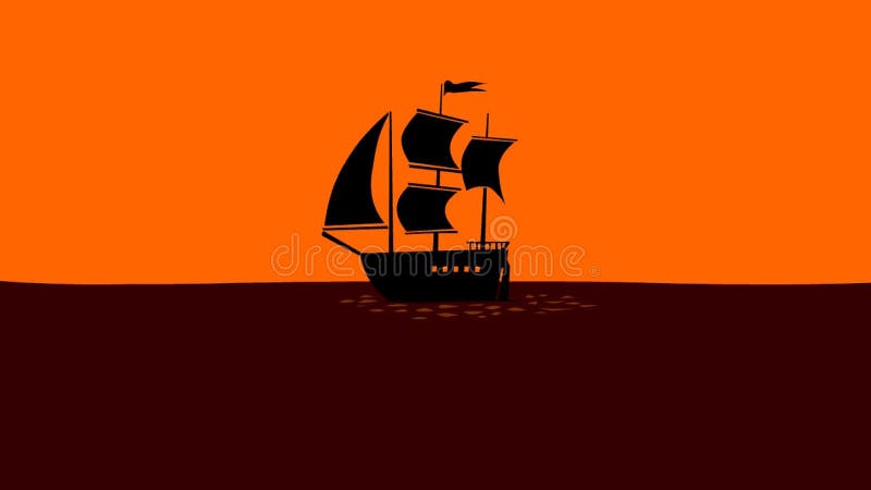 2d Statek Animowany Na Morzu Oceanicznym Zbiory - Video złożonej z ...