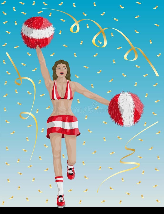 Animadora Peruana De Peru Fans Ilustración del Vector - Ilustración de ...