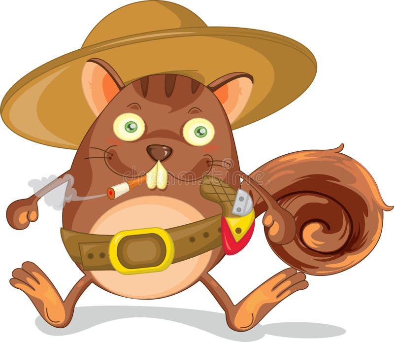 Cowboy with a Skunk stock illustration. Illustration of cartoon - 7990223