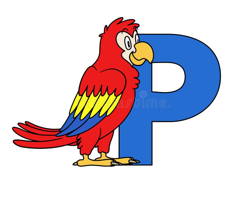 Animal Alphabet. Capital Letter P, Parrot. Illustration. for Pre School ...