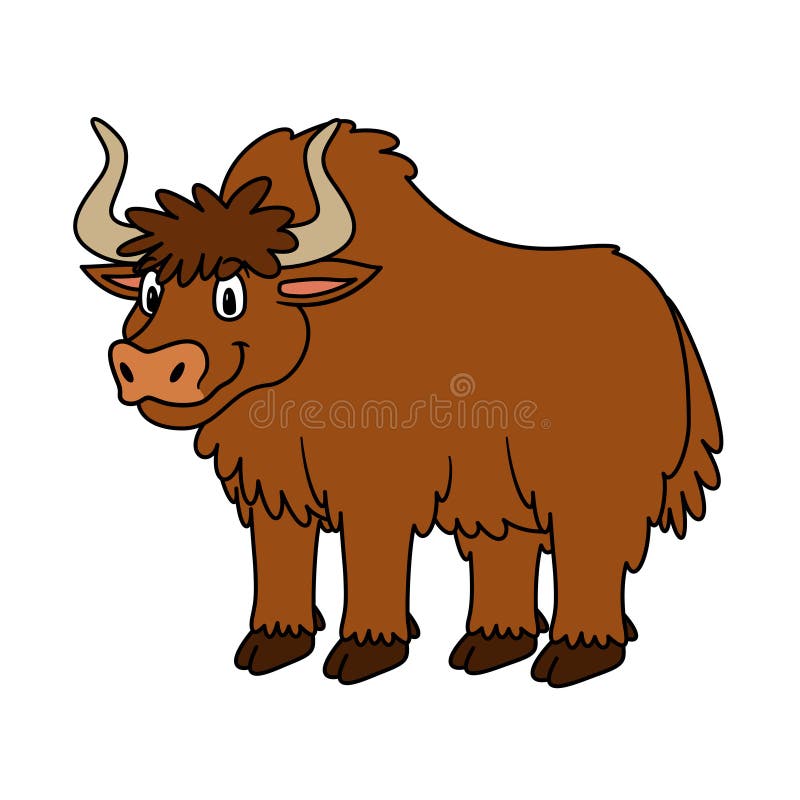 Cartoon Animal Yak. Illustration. for Pre School Education ...