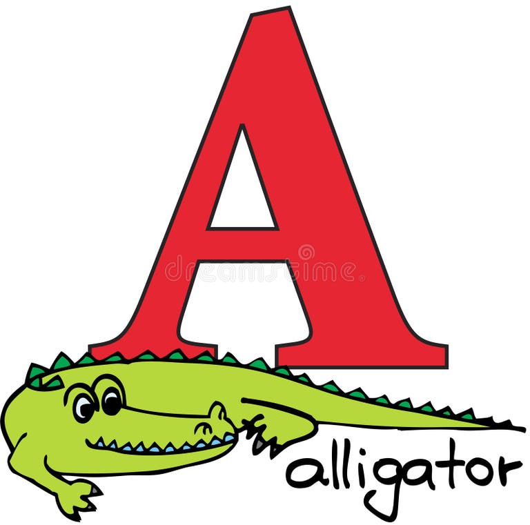 Animal Alphabet a (alligator) Stock Vector - Illustration of words ...