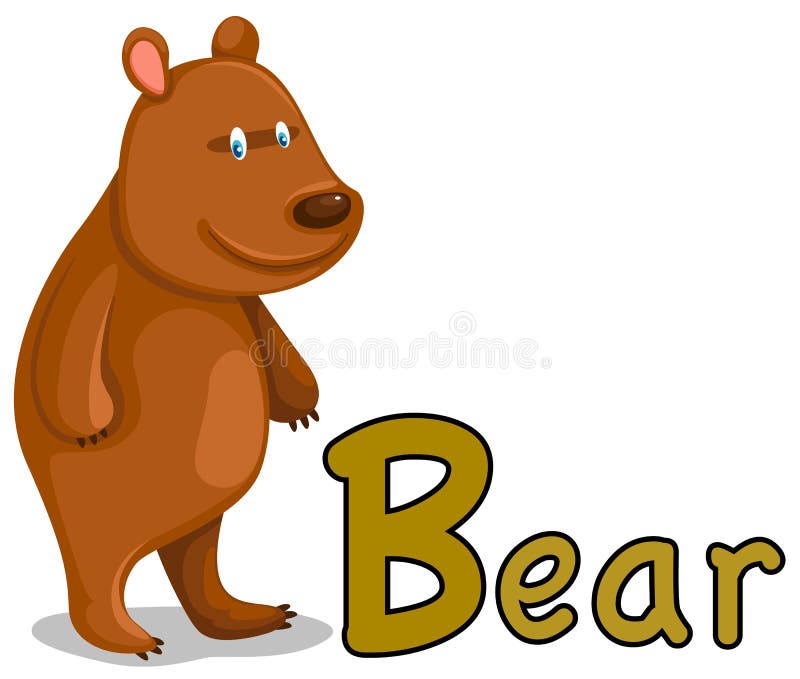Animal alphabet B for bear stock vector. Illustration of read - 13791534