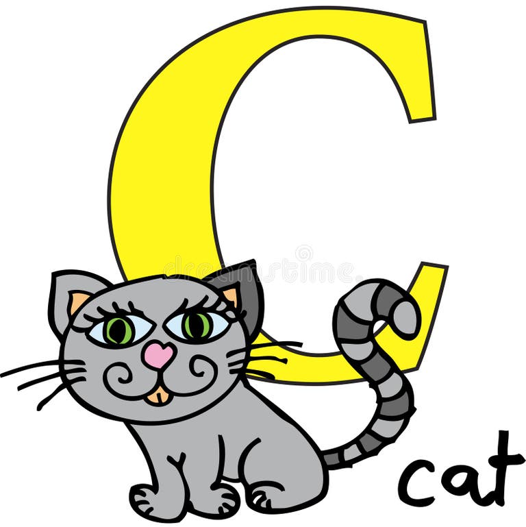 Illustration Isolated Animal Alphabet Letter C Cat Stock Illustrations ...
