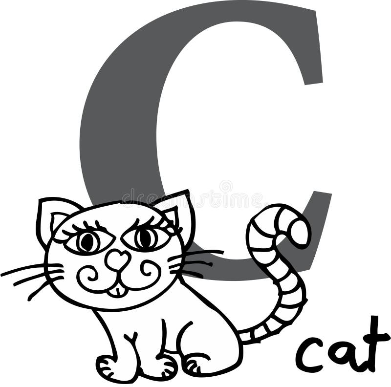 Letter C (cat) stock vector. Illustration of beast, character - 4240140