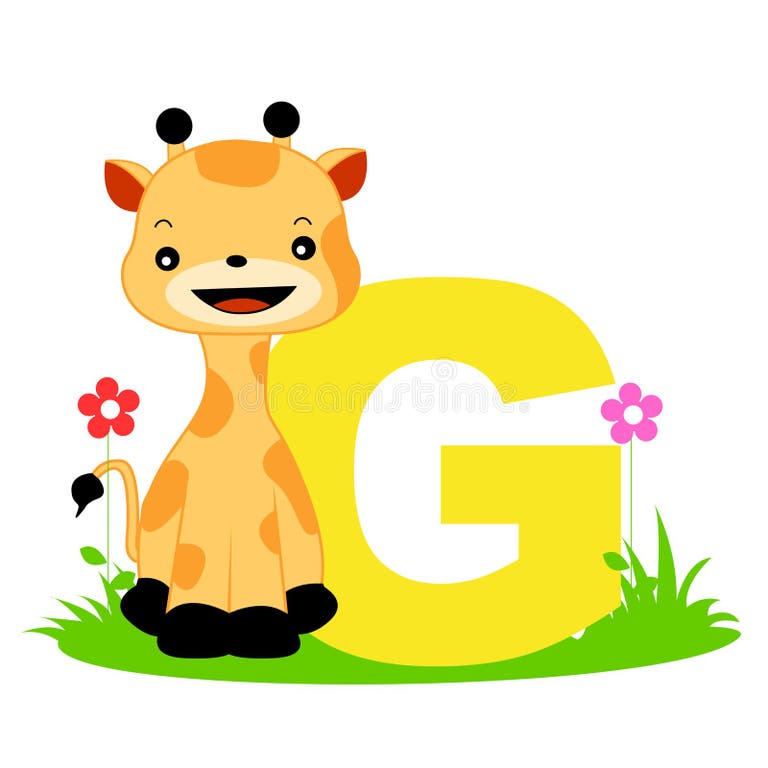 Animal alphabet G stock vector. Illustration of english - 8448561