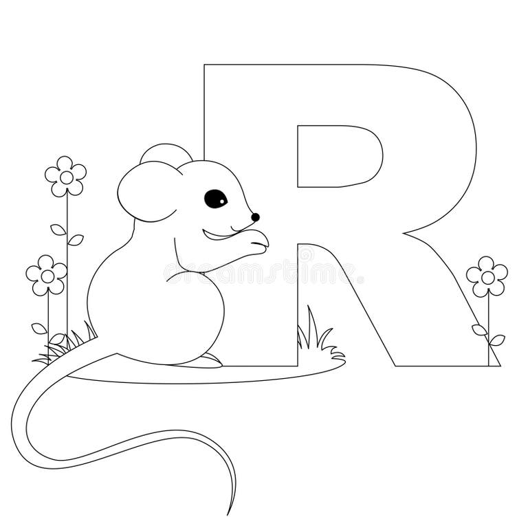 Animal Alphabet R Coloring Page Stock Vector - Illustration of isolated ...