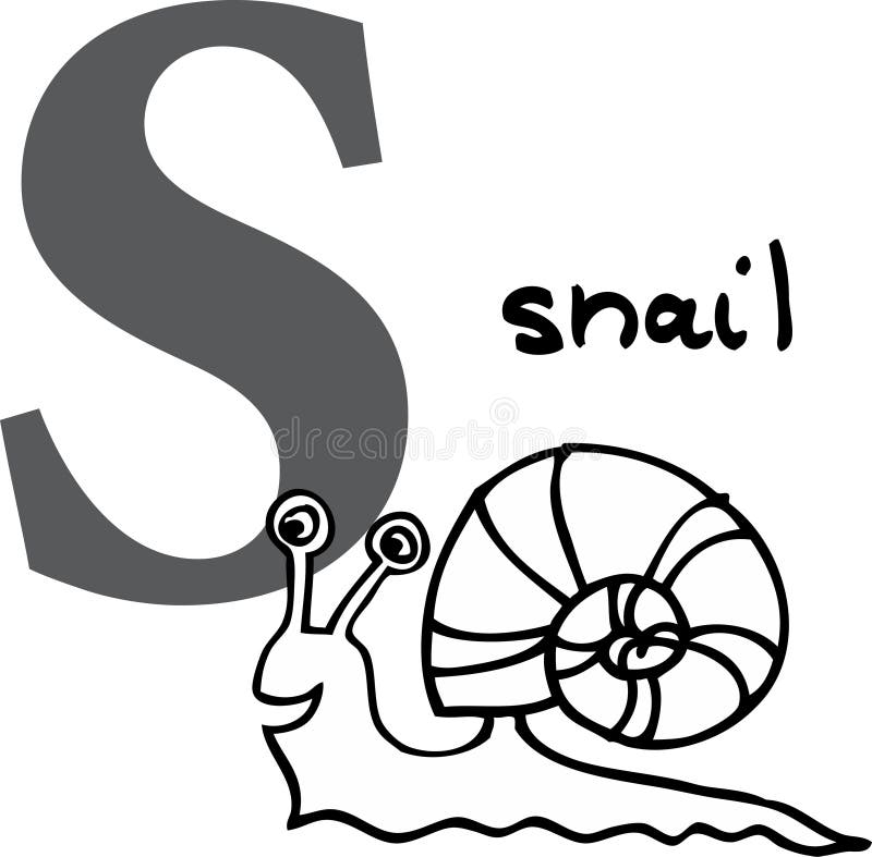 Animal alphabet S (snail) stock vector. Illustration of isolated - 7600157