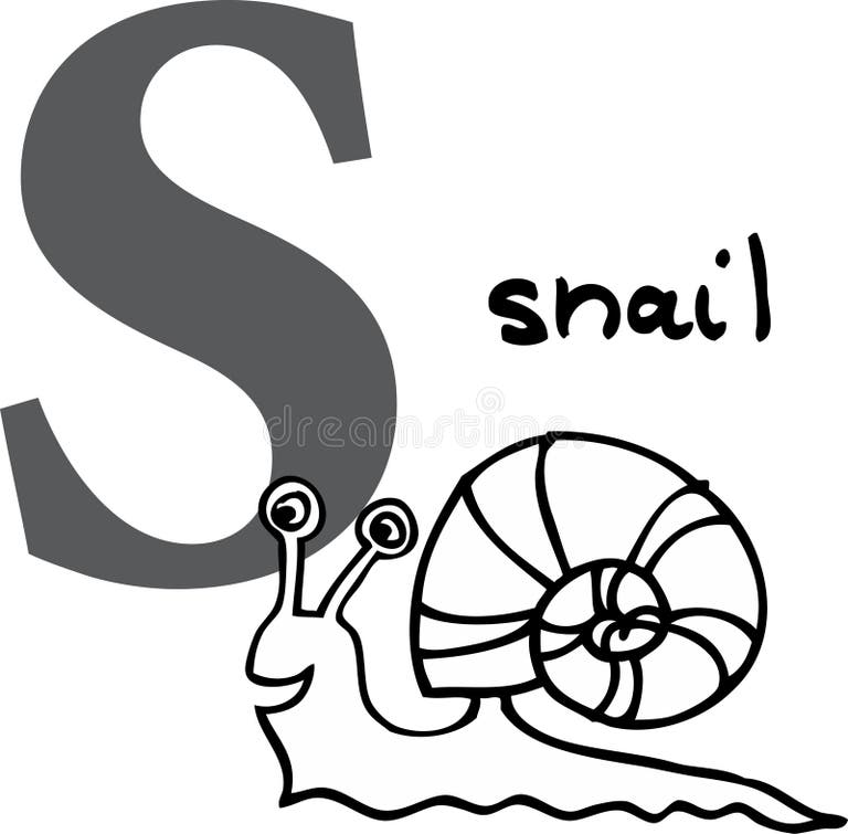 Animal alphabet S (snail) stock vector. Illustration of isolated - 7600157